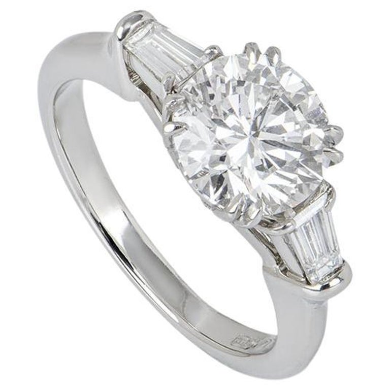 Harry Winston Platinum Diamond Classic Tapered Baguette Ring 1.51ct E ...