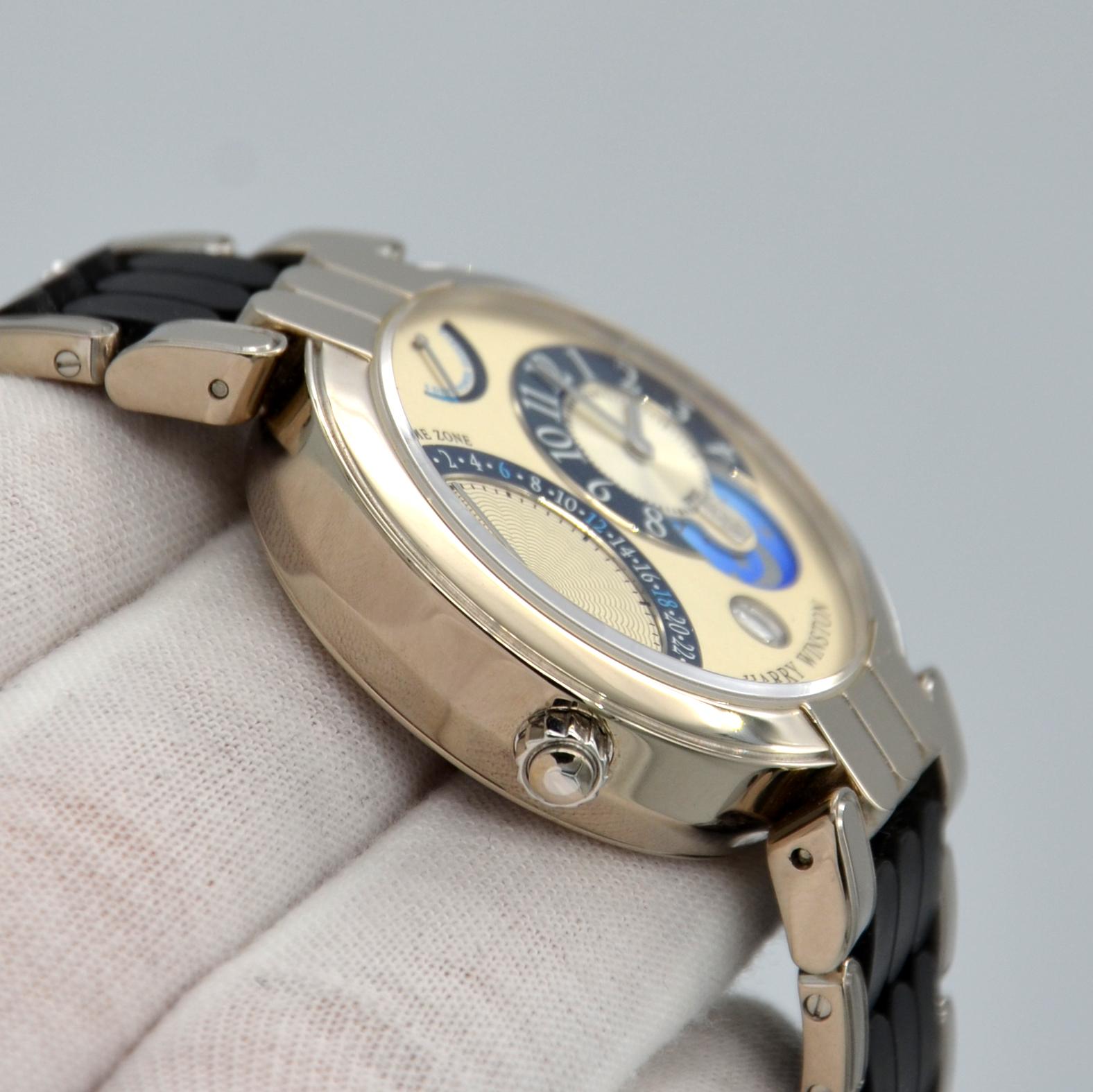 Harry Winston Premier Excenter Hand Wind Silver Dial 200-MMTZ39W For ...