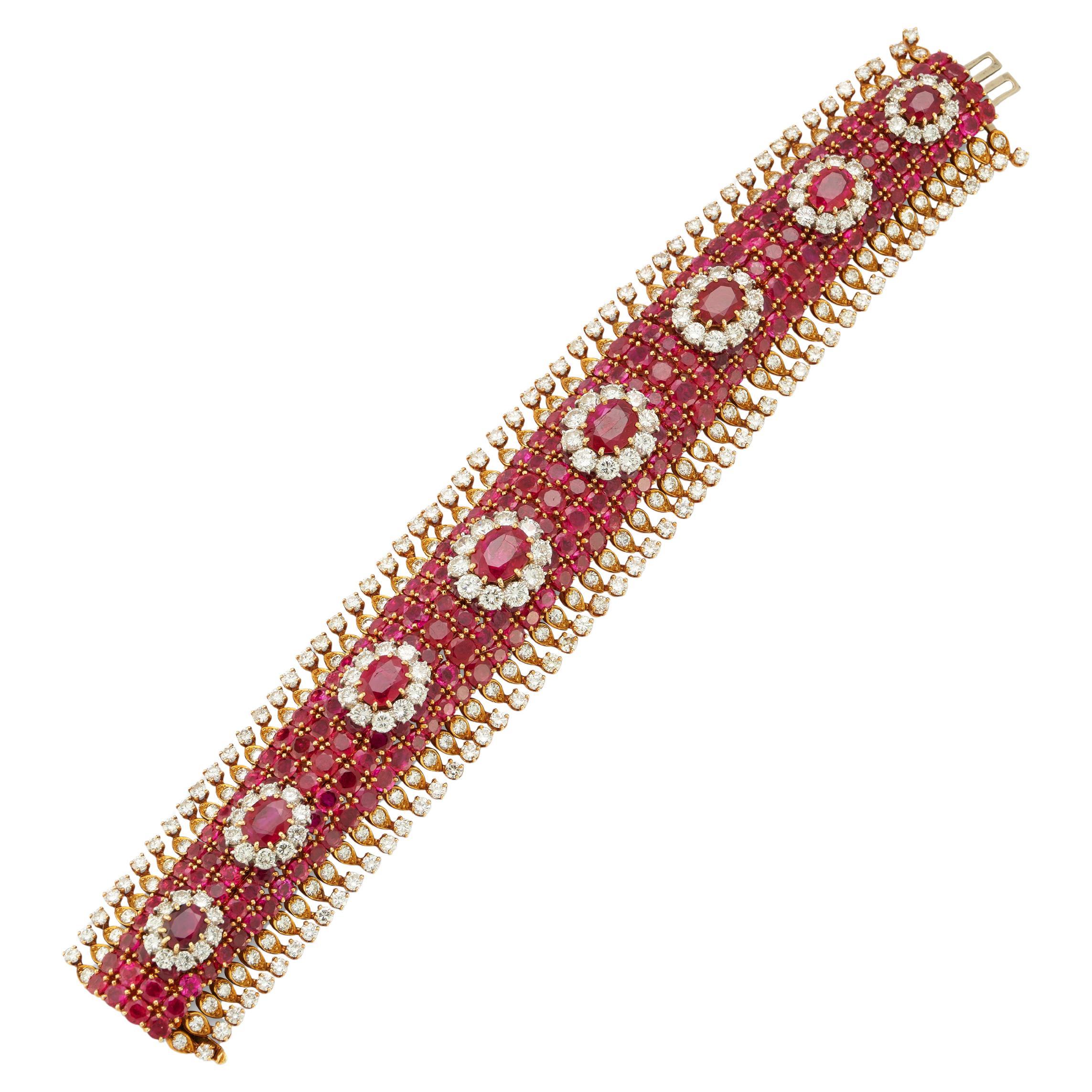 Harry Winston Ruby and Diamond Bracelet For Sale at 1stDibs