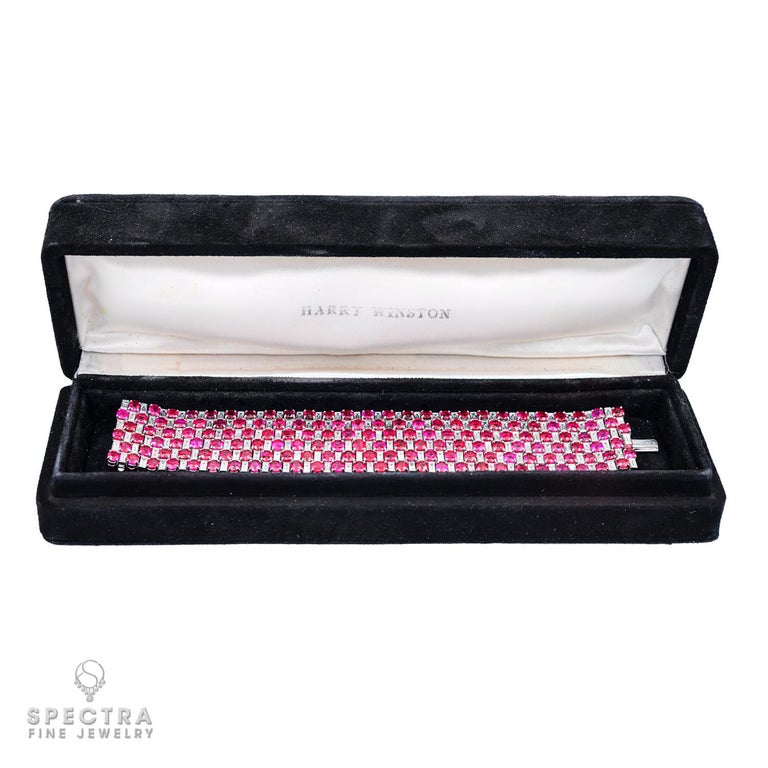 Harry Winston Platinum Ruby Diamond Bracelet, circa 1980s For Sale at ...