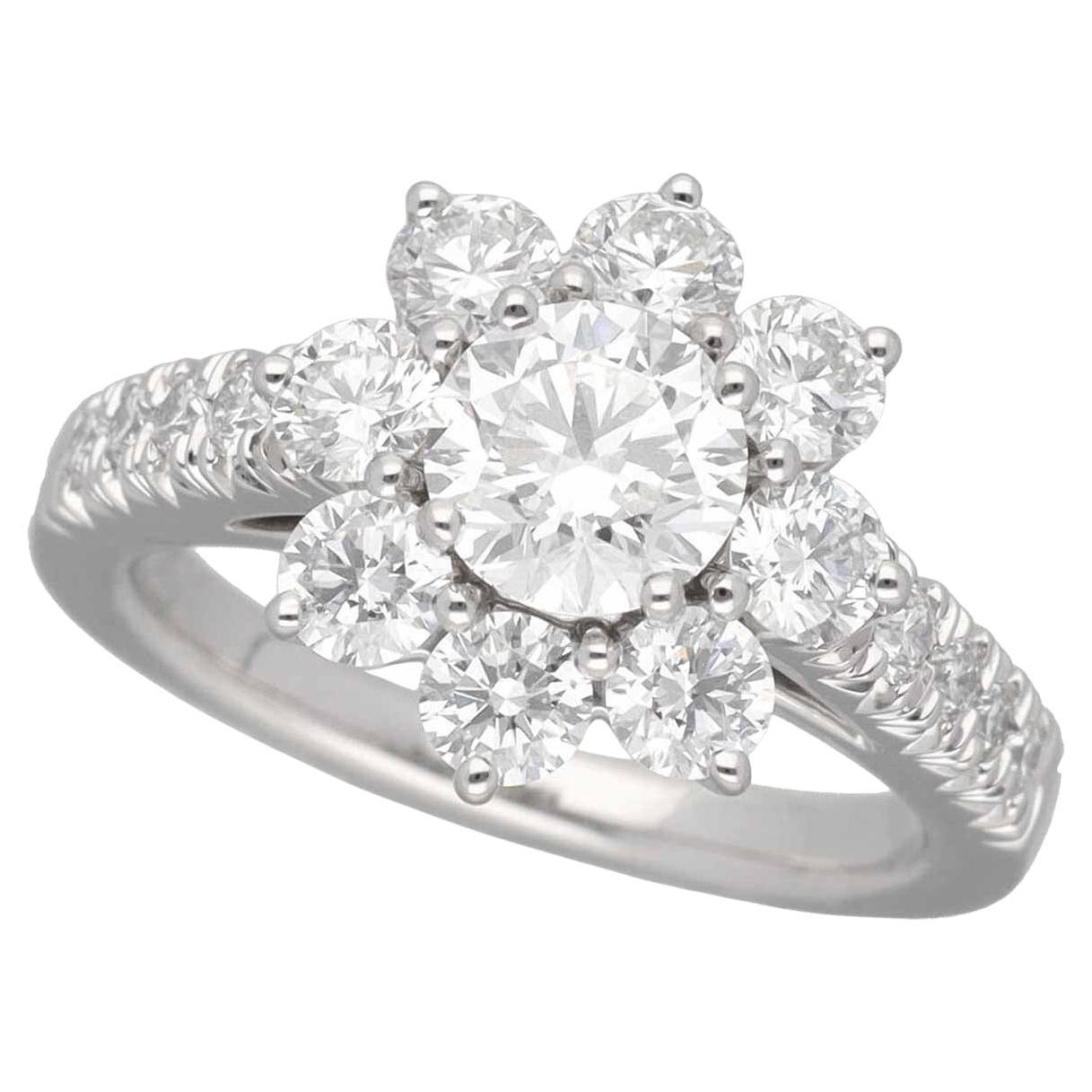 Harry Winston Lily Cluster Diamond 0.70 Carat D-VS1-3Ex Ring For Sale ...