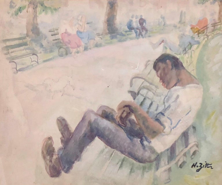 Harry Zitter - WPA New York Artist Watercolor Painting African American ...