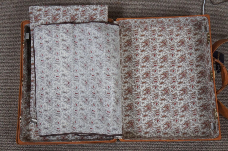 Hartmann Belted Tan Leather Paisley Carry Travel Luggage Suitcase Lock ...