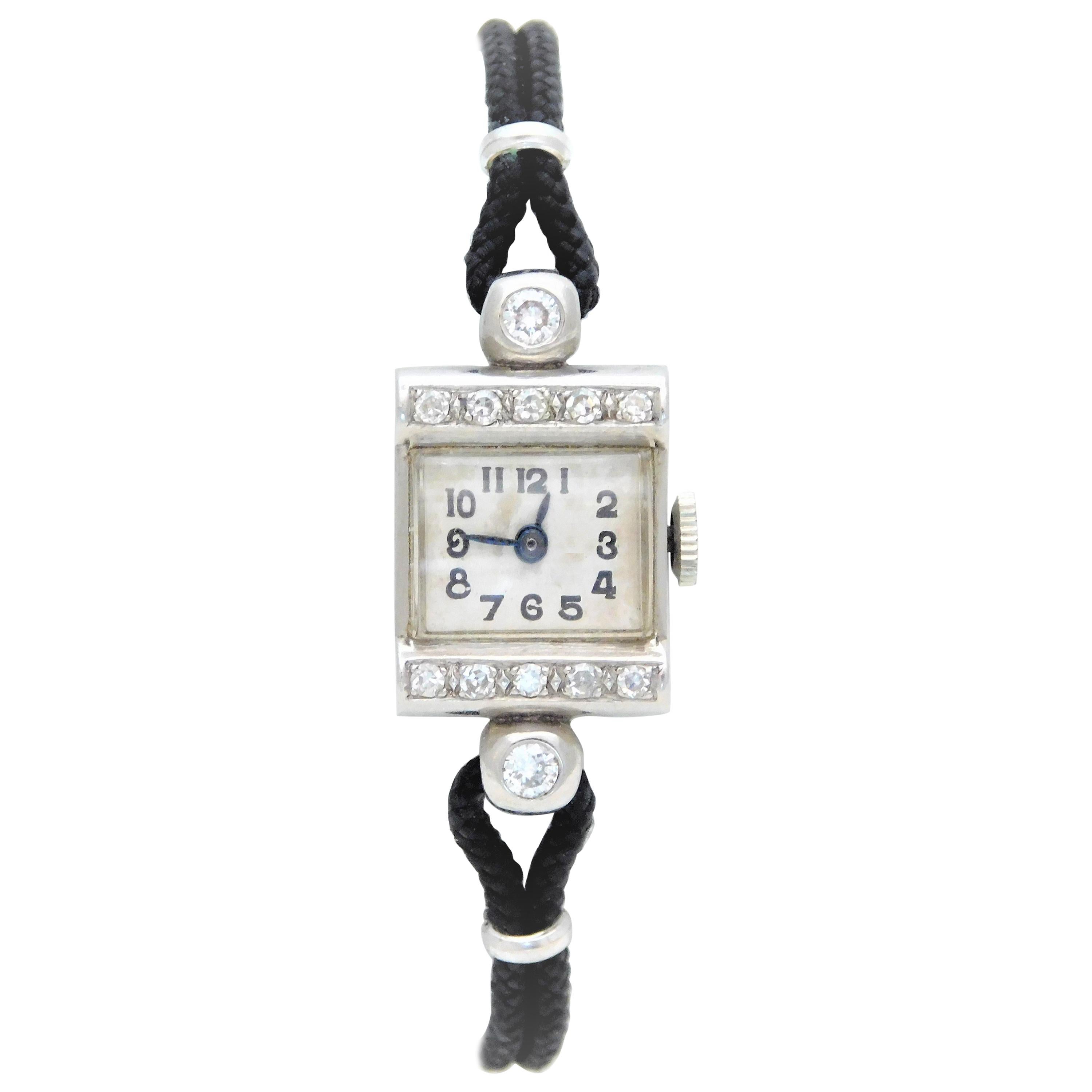 Harvel Ladies Palladium Diamond Art Deco Manual Wristwatch, circa 1930 ...