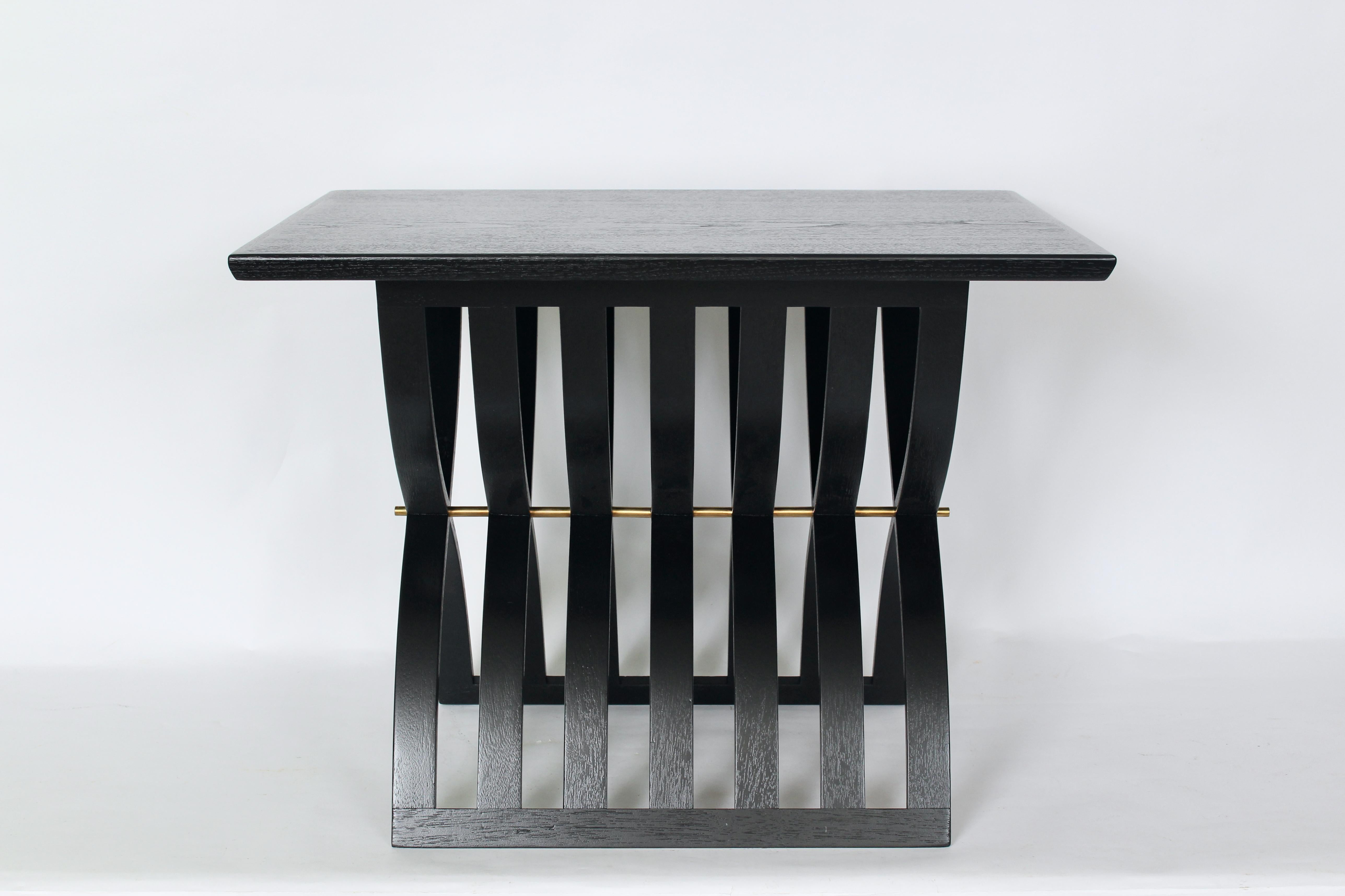Harvey Probber Black Enamel Curved Slat X Base End Table, Circa 1960 ...