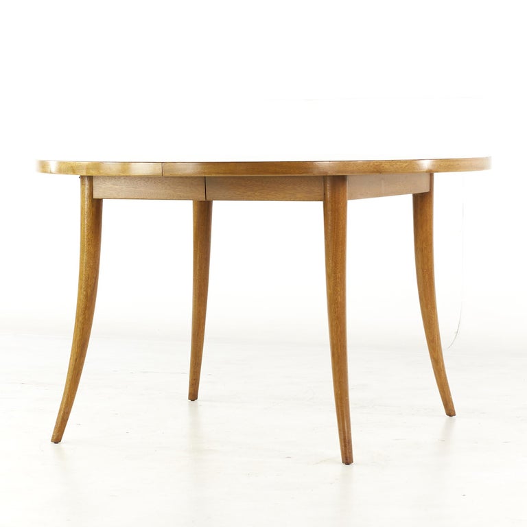 Harvey Probber MCM Saber Leg Bleached Mahogany Extension Dining Table 1 ...