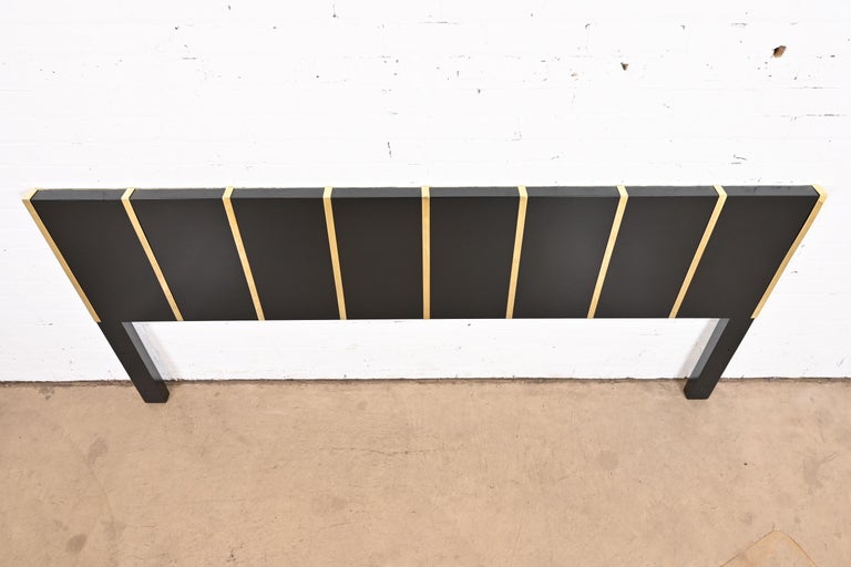 Harvey Probber Mid-Century Modern Black Lacquer and Brass King Size ...