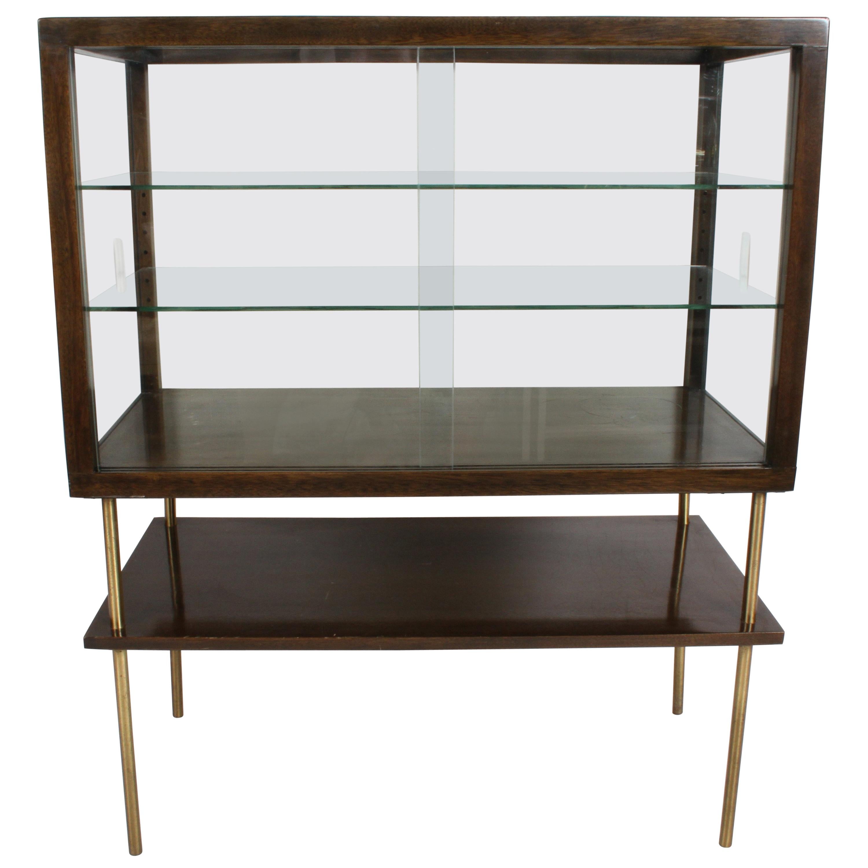 Mid-Century Modern Chrome and Glass Mirrored Display Cabinet at 1stDibs