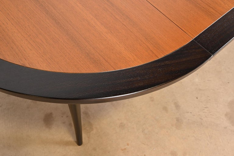 Harvey Probber Teak and Mahogany Saber Leg Dining Table, Newly ...
