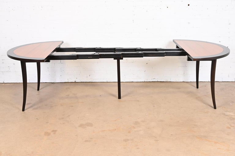 Harvey Probber Teak and Mahogany Saber Leg Dining Table, Newly ...