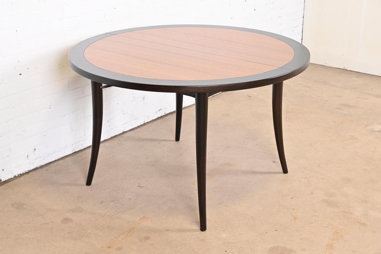 Harvey Probber Teak and Mahogany Saber Leg Dining Table, Newly ...