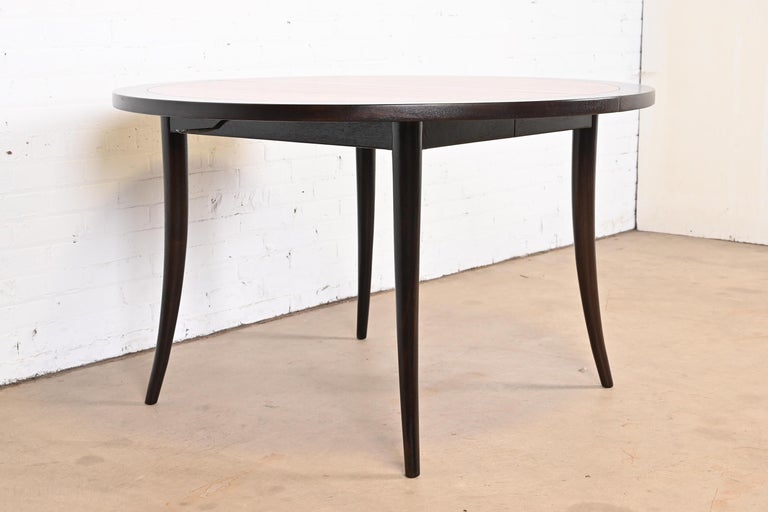 Harvey Probber Teak and Mahogany Saber Leg Dining Table, Newly ...