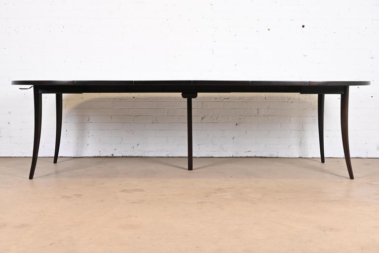 Harvey Probber Teak and Mahogany Saber Leg Dining Table, Newly ...