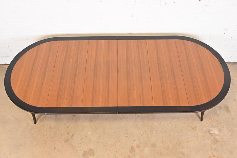 Harvey Probber Teak and Mahogany Saber Leg Dining Table, Newly ...