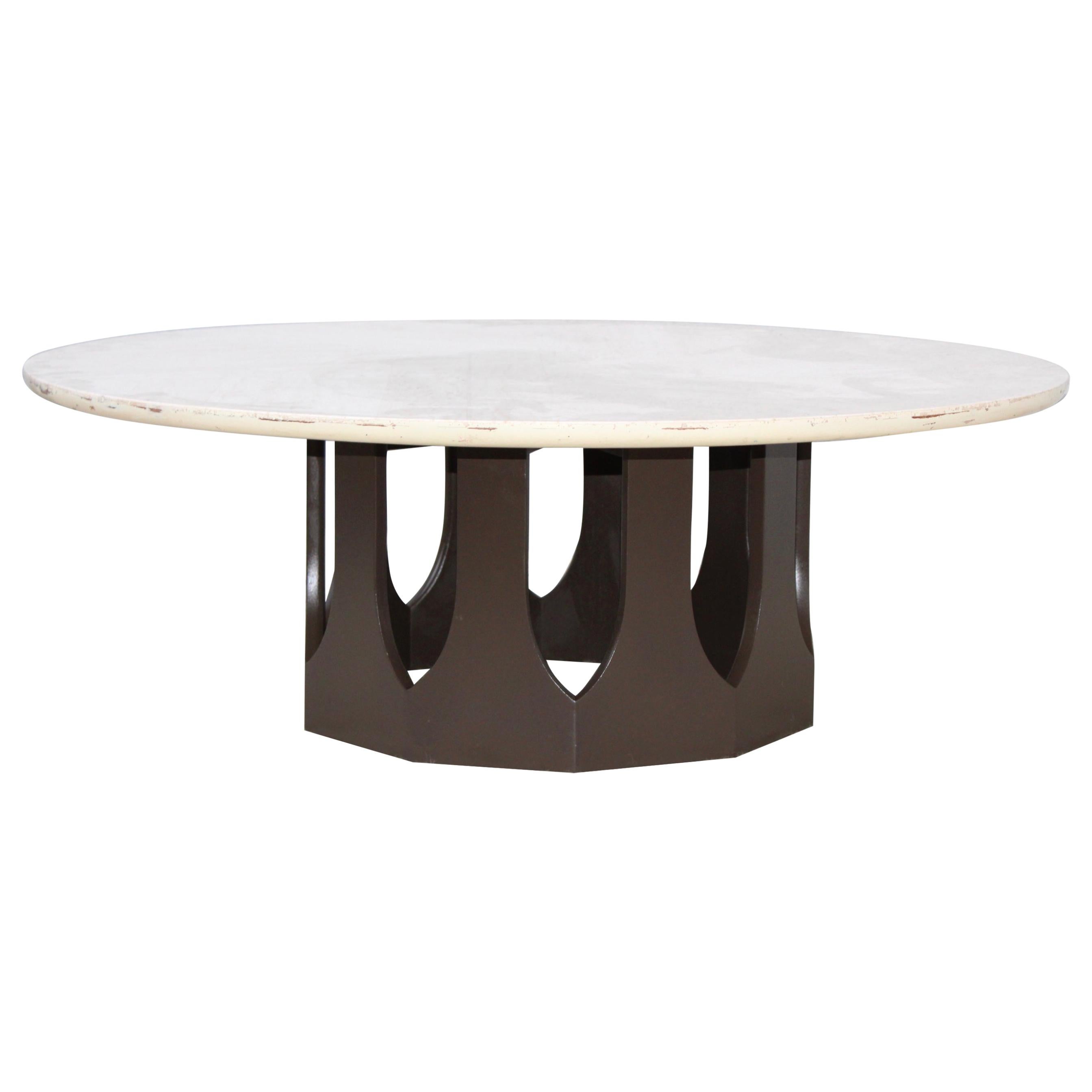 Harvey Probber Style Terrazzo and Walnut Coffee Table at 1stDibs