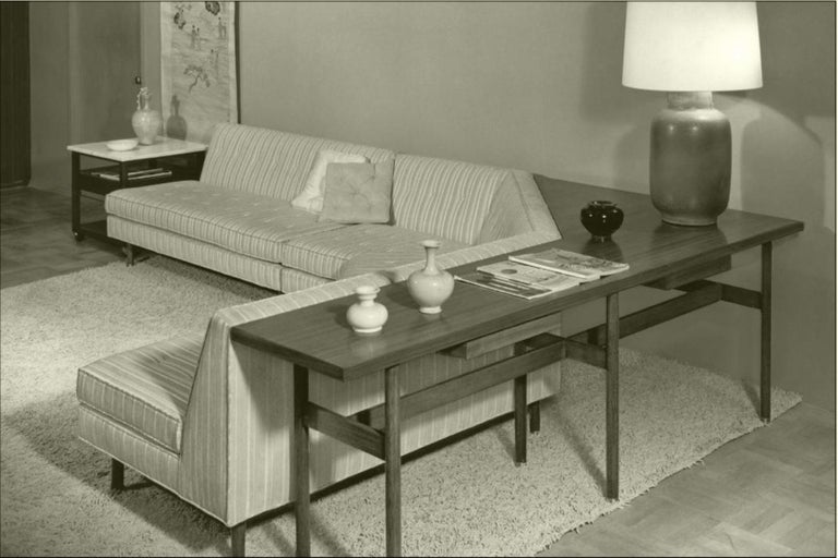 Harvey Probber Mahogany Corner Triangle Sofa Table For Sale at 1stDibs