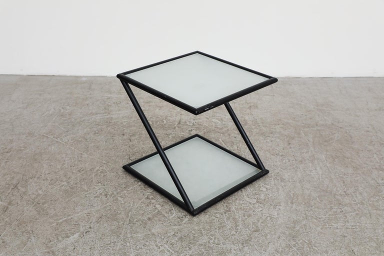 Harvink Zig Zag Side Table with Glass Shelves For Sale at 1stDibs