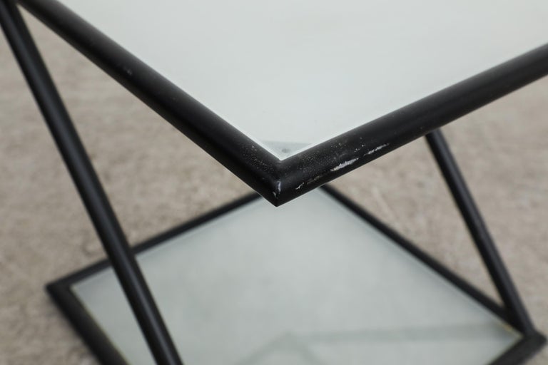 Harvink Zig Zag Side Table with Glass Shelves For Sale at 1stDibs