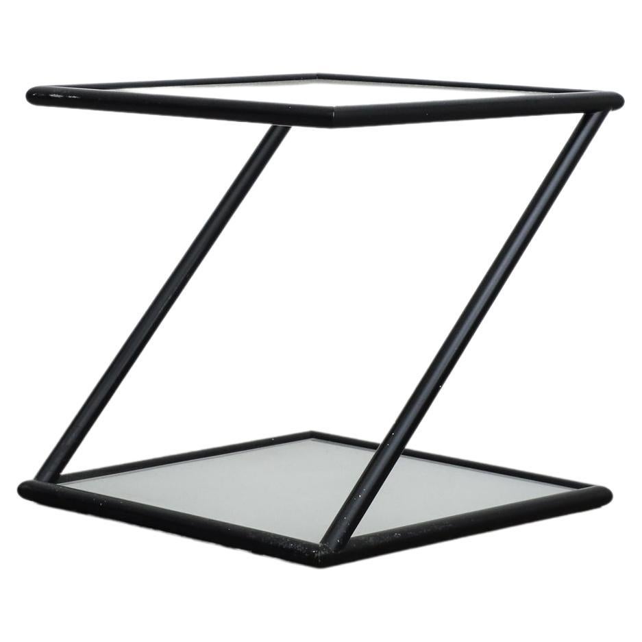 Pair of Post Modern Sculptural Zig Zag Tables For Sale at 1stDibs