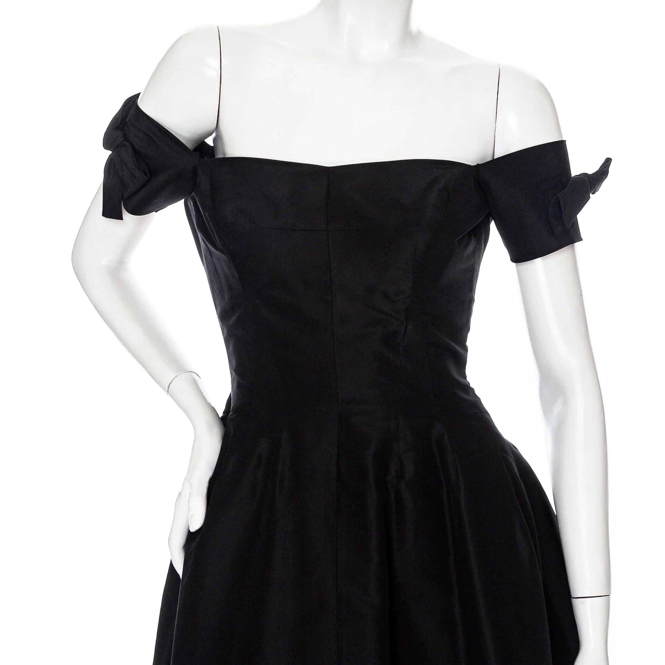 Hattie Carnegie Vintage Fit and Flare Shoulder-Bow Cocktail Dress (1950s) For Sale at 1stDibs