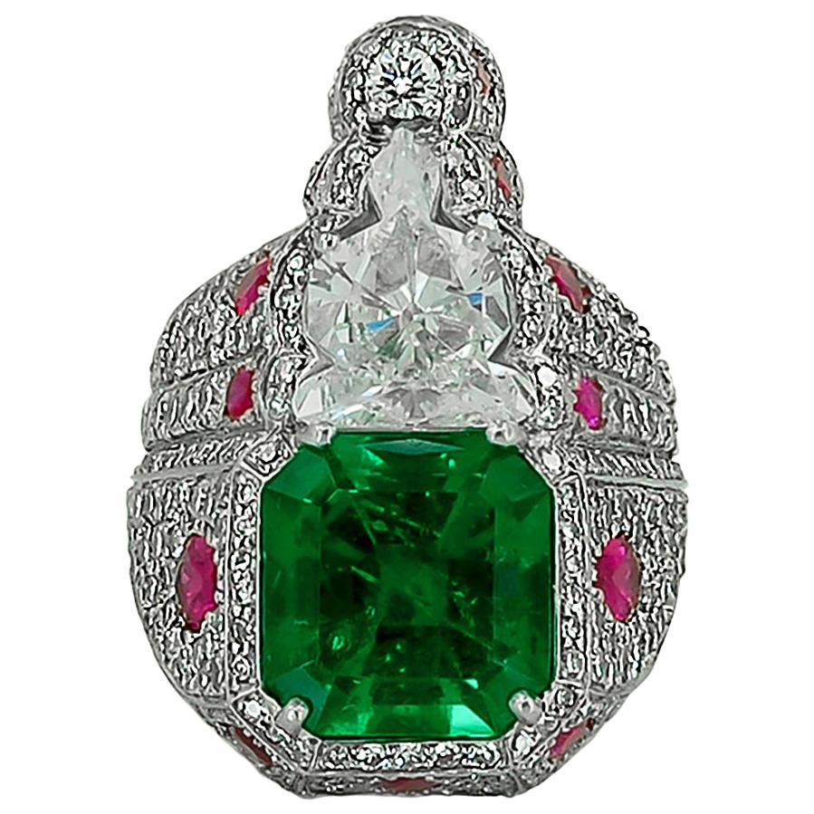 Haume Diamond, Ruby and Emerald Ring For Sale at 1stDibs