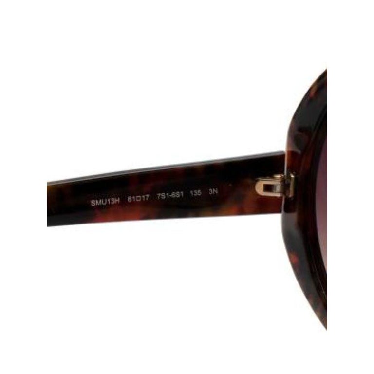 Havana Brown Tortoise Shell Round Sunglasses For Sale at 1stDibs