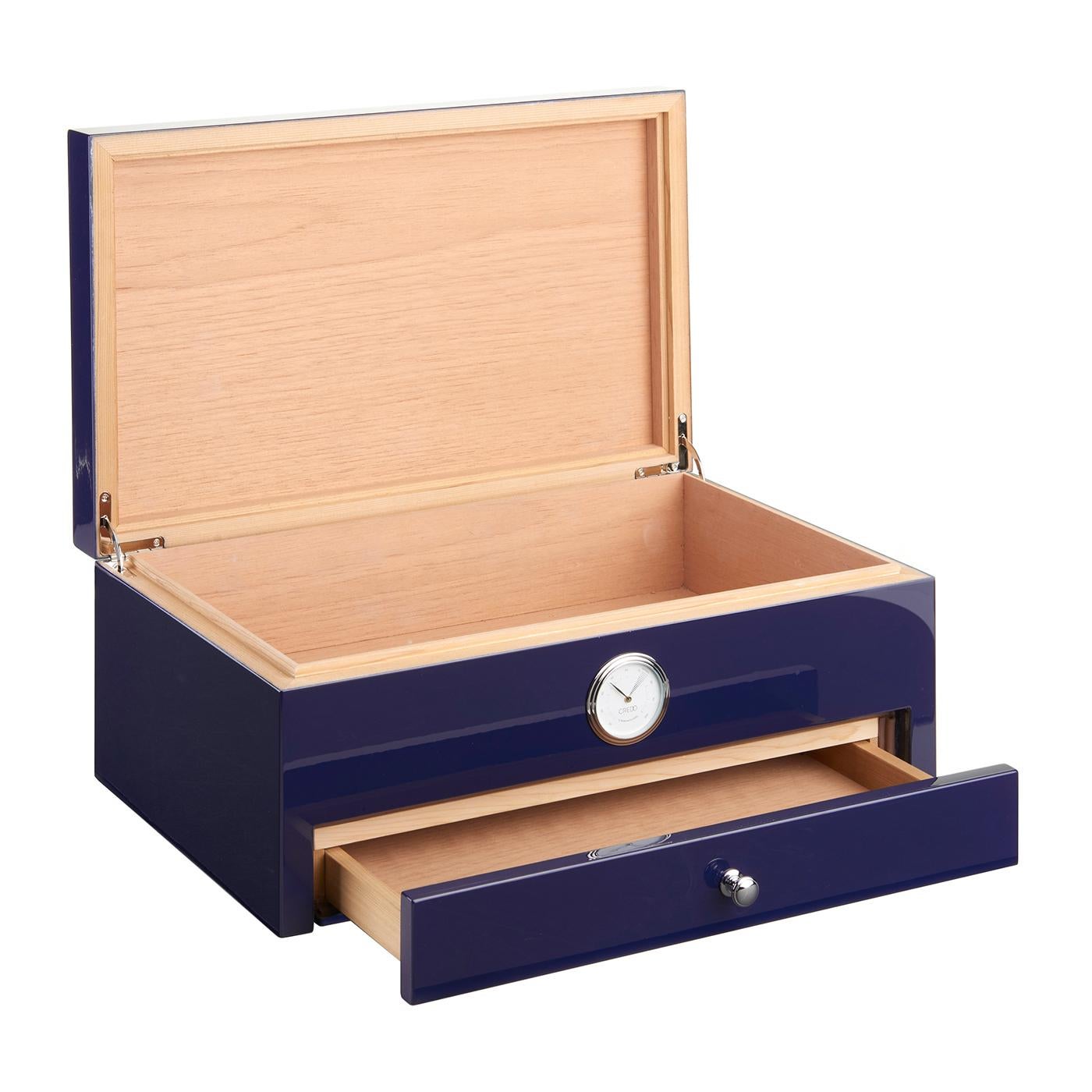 Havana-inspired Blue Humidor (Special Club Edition) in wood by Morici ...