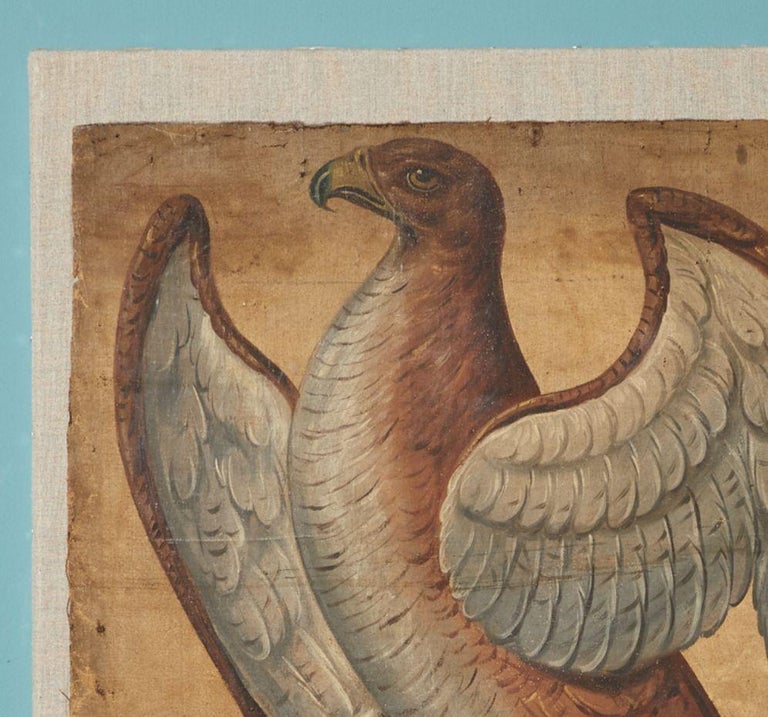 Hawk 19th Century Oil Painting on Canvas For Sale at 1stDibs