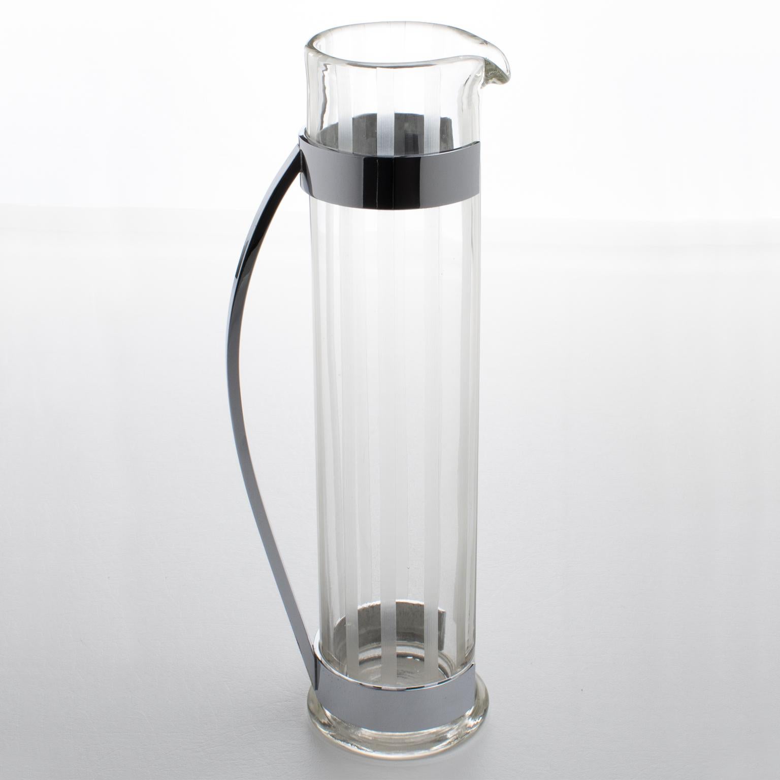 Hawkes Art Deco Hand-Blown Glass Barware Skyscraper Cocktail Martini ...