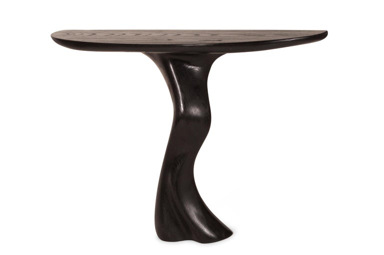 Haya Console Table, Solid Wood, Ebony Stained, Wall Mounted For Sale at ...