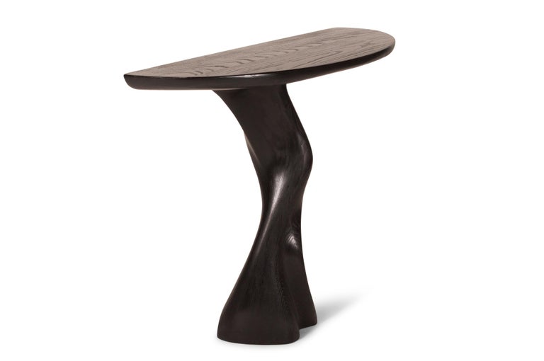 Haya Console Table, Solid Wood, Ebony Stained, Wall Mounted For Sale at ...