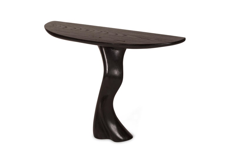 Haya Console Table, Solid Wood, Ebony Stained, Wall Mounted For Sale at ...