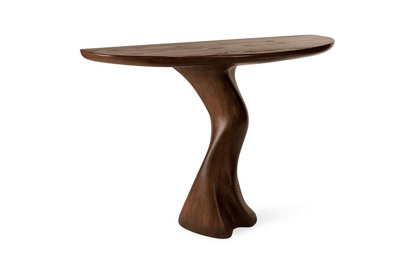 Haya Console Table, Solid Wood, Graphite Walnut Stained, Wall Mounted ...