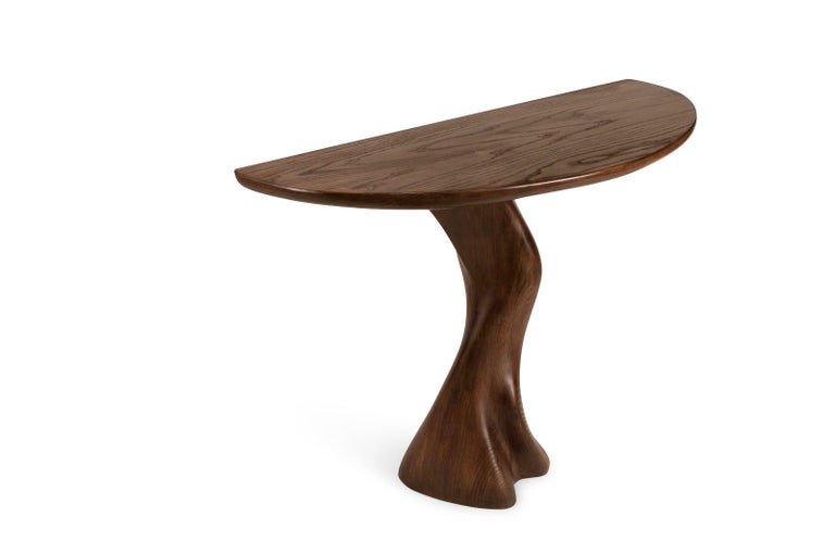 Haya Console Table, Solid Wood, Graphite Walnut Stained, Wall Mounted ...