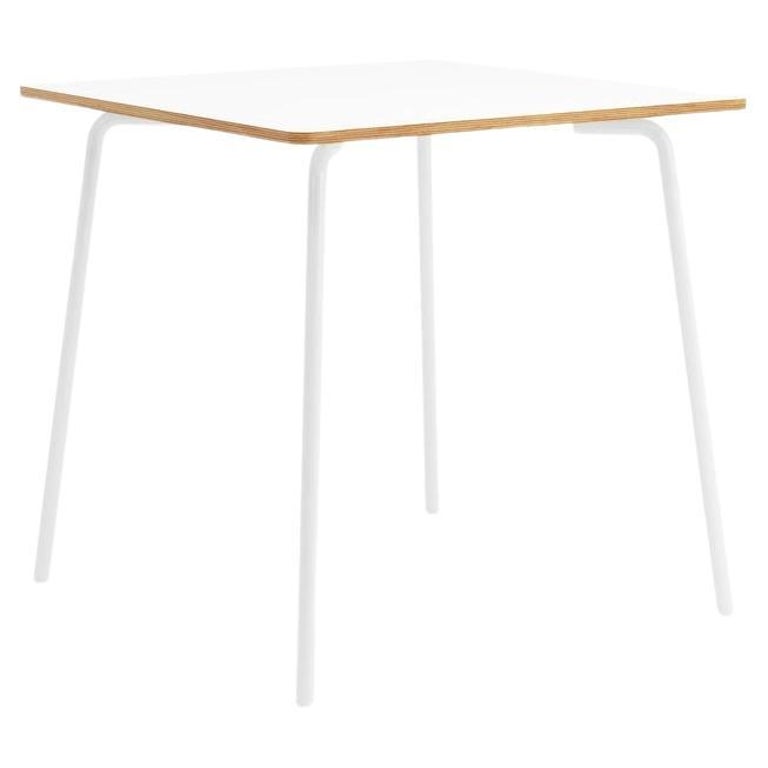 Hayche Otto Square White Table, Metal Legs and Plywood Top, United ...
