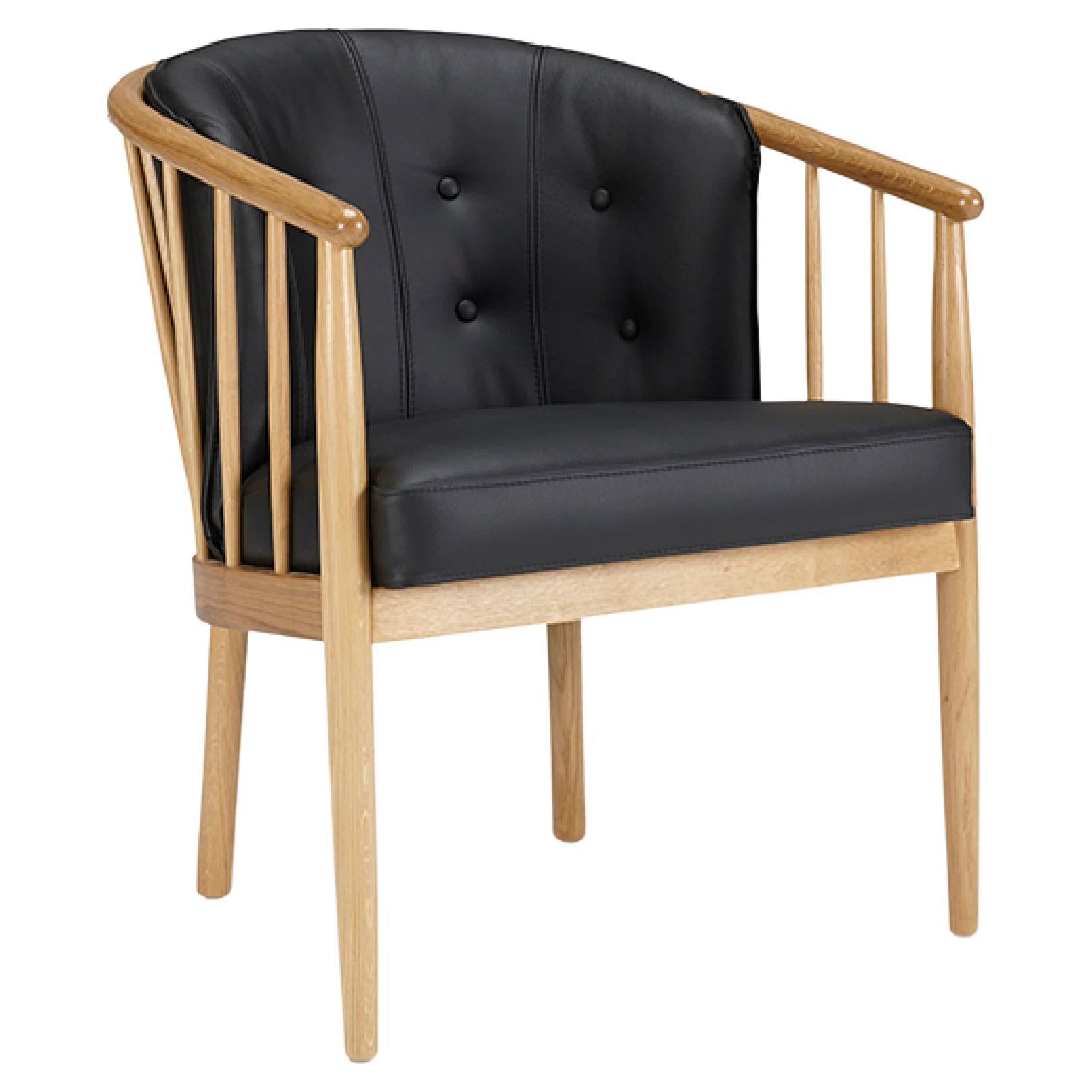 Hayche Scandi Armchair - Black Leather, UK, Made to Order For Sale at ...