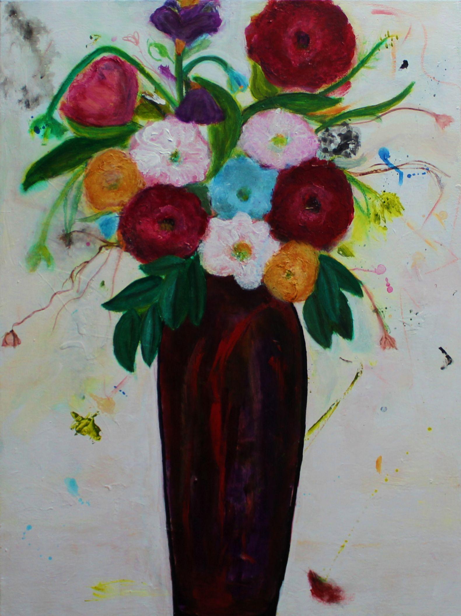 Haydee Torres - Manojo de flores, Técnica mixta sobre lienzo en venta ...