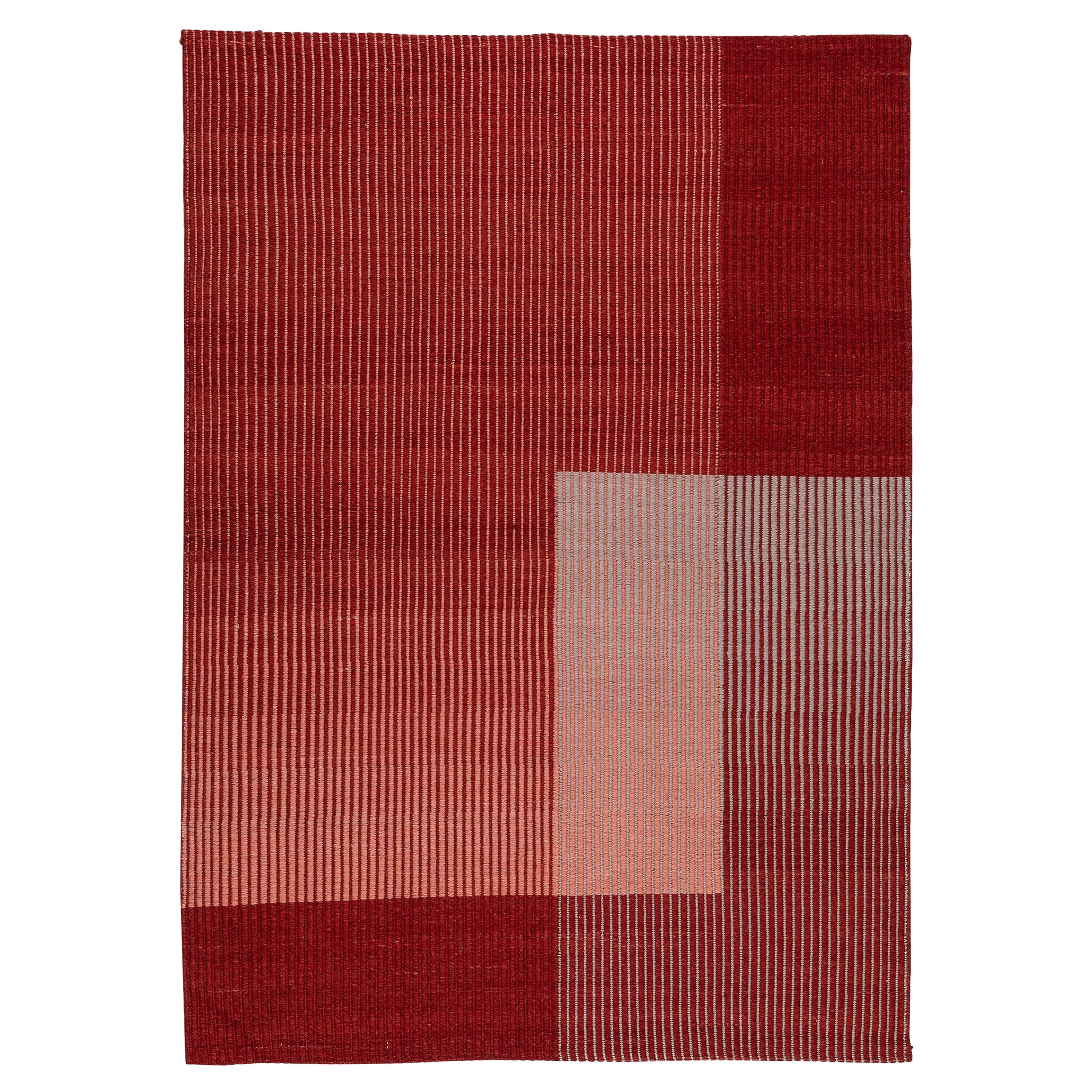 Handwoven Vintage Kilim Rug in Red and Gold Geometric Pattern by Rug ...