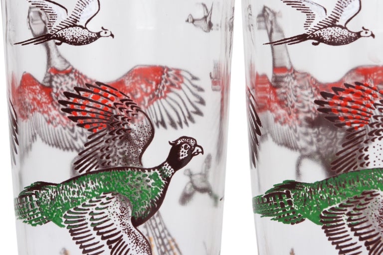 Hazel-Atlas Pheasants Pitcher and Glasses Set For Sale at 1stDibs