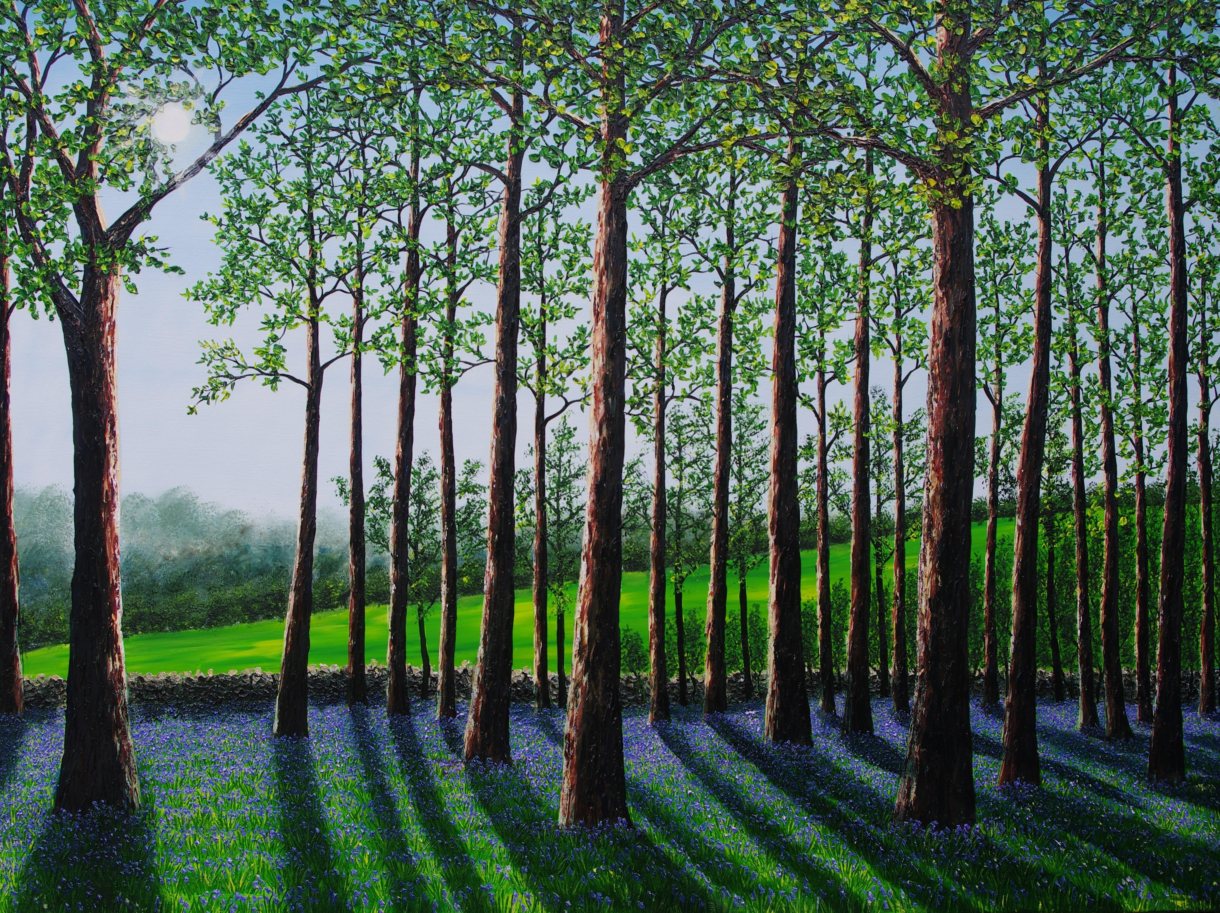 Hazel Thomson - Spring shadows- original realism floral landscape oil ...