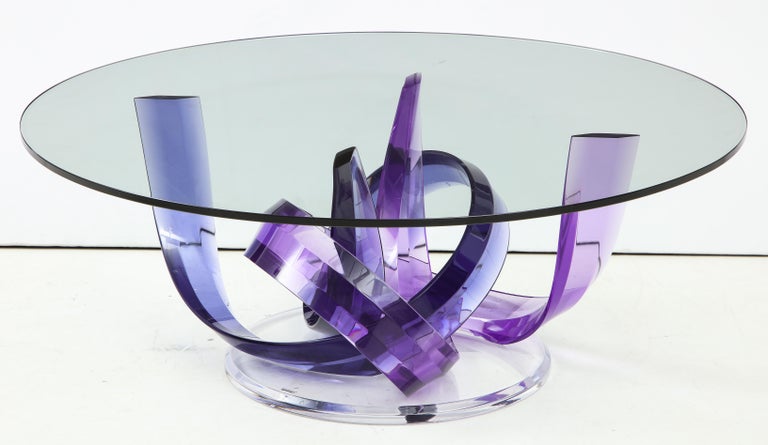 Haziza Violet, Indigo Acrylic Ribbon Coffee Table at 1stDibs | haziza ...