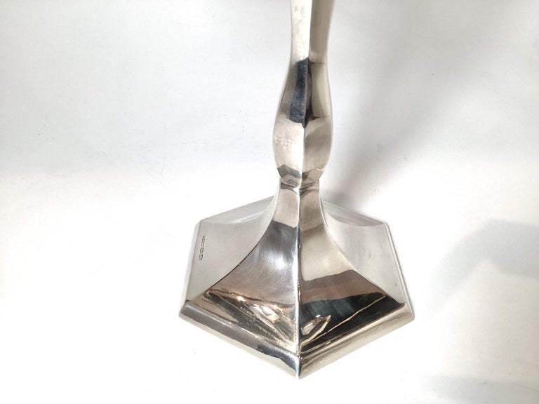 Hazorfim Eight Light Modern Sterling Judaica Candelabra For Sale at 1stDibs