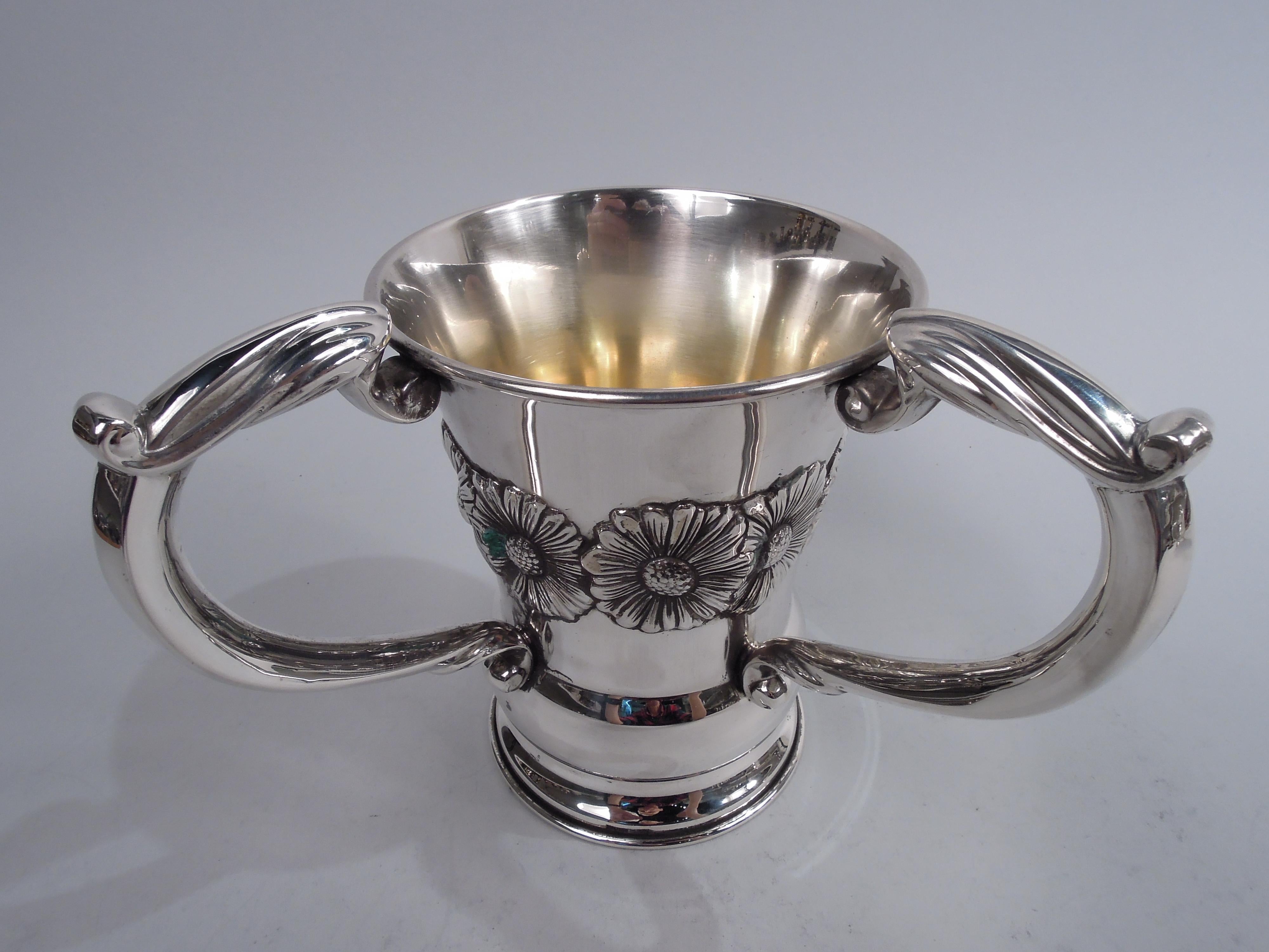 Hazorfim Modern Sterling Silver Shabbos Washing Cup with Flowers For ...