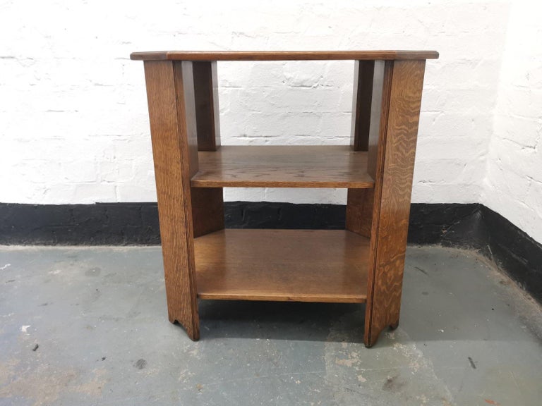 Heals, An English Arts and Crafts Oak Side Table with Three Tiers and ...