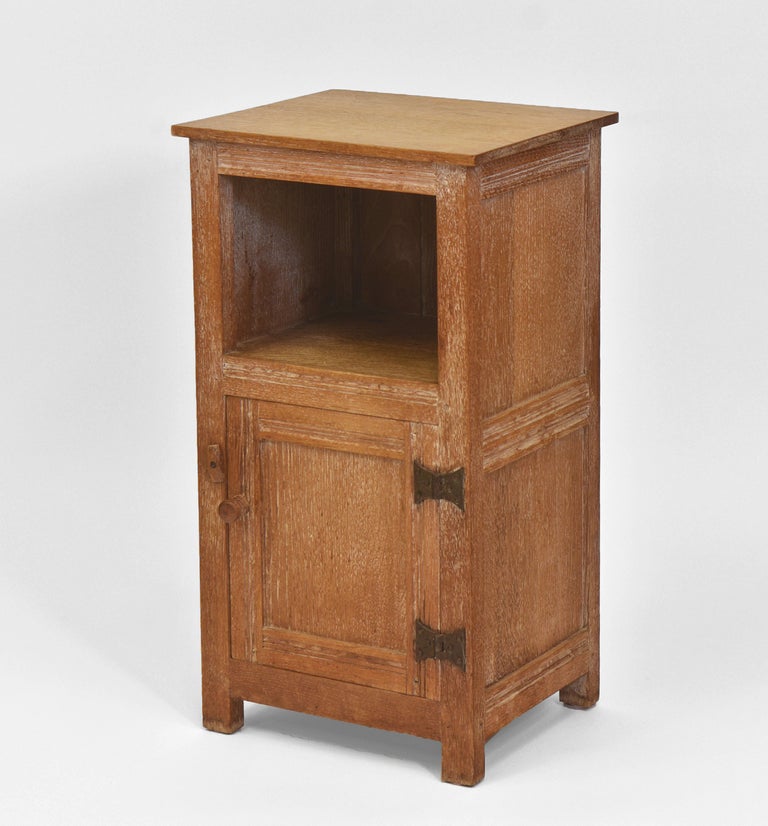 Heals Limed Oak Night Table Bedside Cabinet Circa 1930s For Sale at 1stDibs