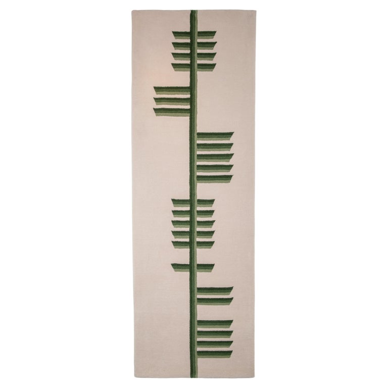 "Health" Beige, Green, Grey Wool Tree Alphabet Carpet / Tapestry by ...