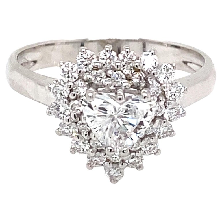 Heart Diamond Gold Engagement Ring For Sale at 1stDibs