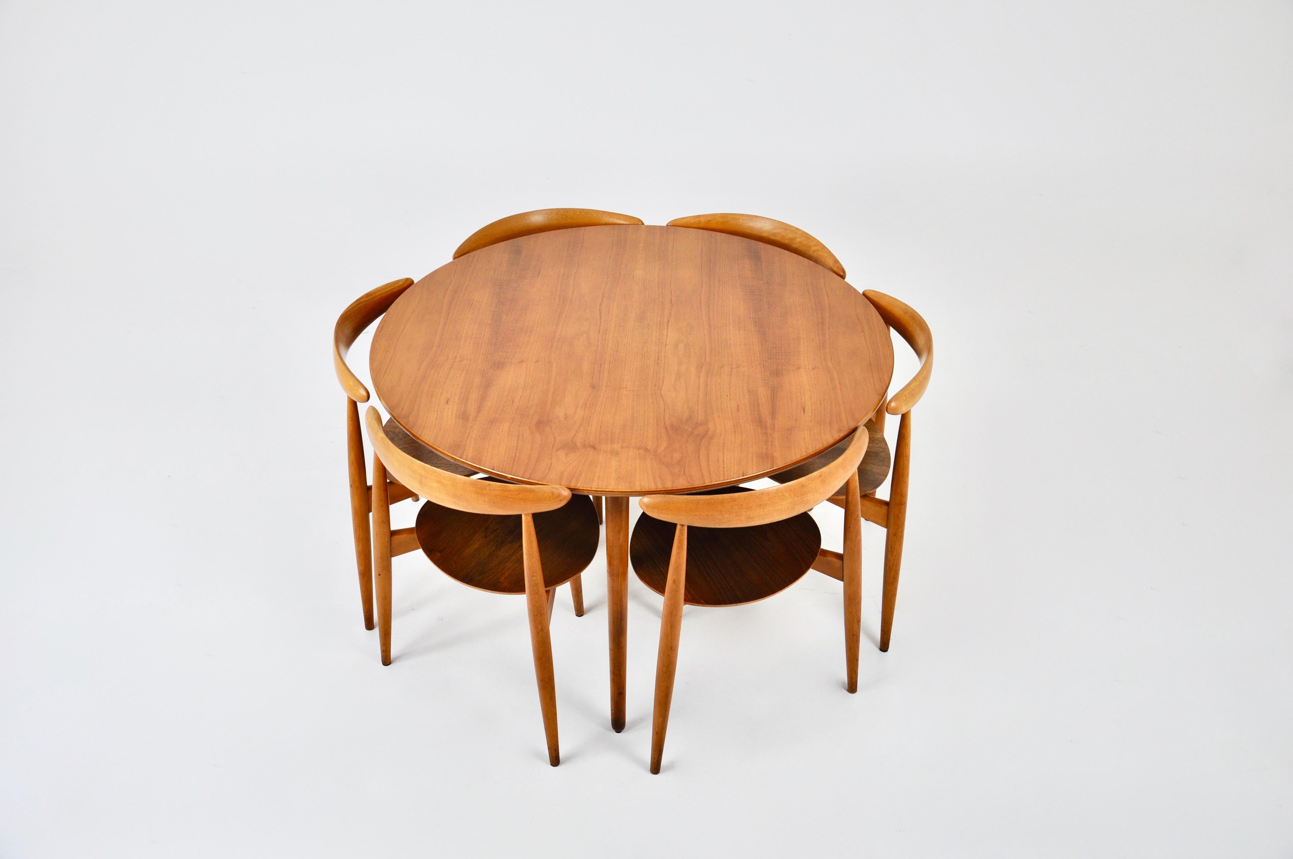 Heart Dining set By Hans J. Wegner for Fritz Hansen, 1950s For Sale at ...