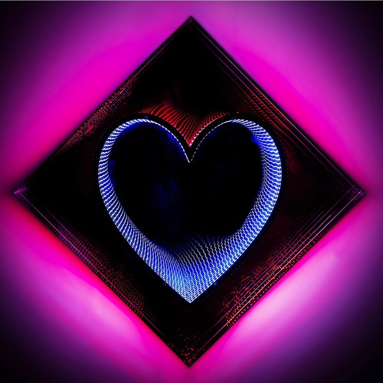 Heart Light Mirror Wall Decoration For Sale at 1stDibs