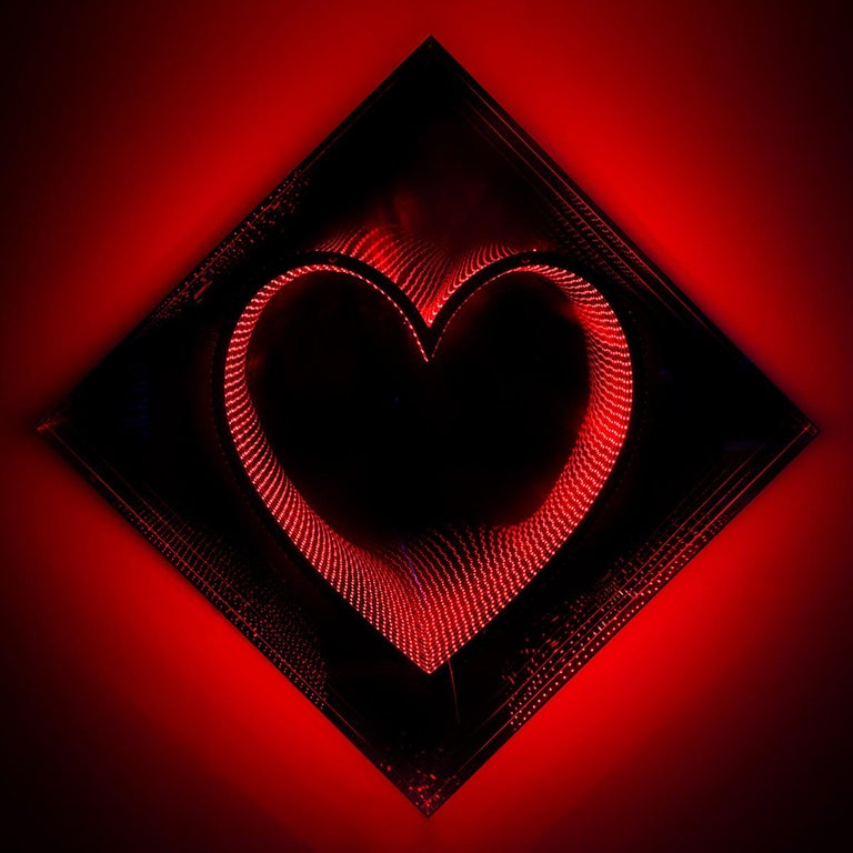 Heart Light Mirror Wall Decoration For Sale at 1stDibs